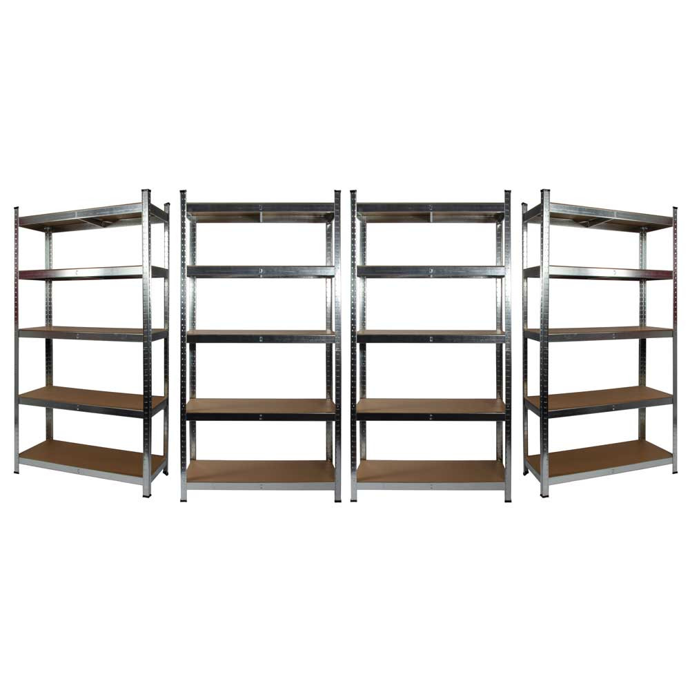 4 x Galvanised Garage Shelving Unit (175KG) - Boltless | ParkerBrand