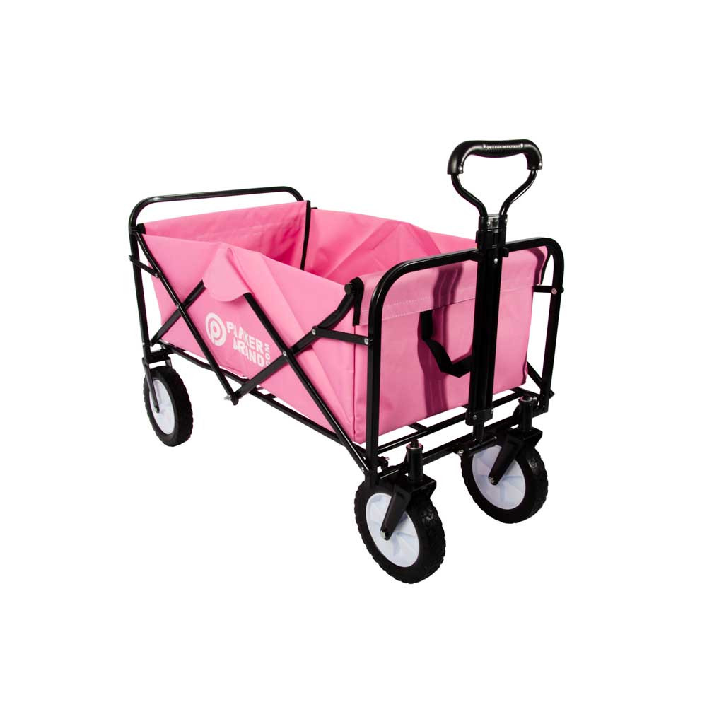 Heavy Duty Foldable Garden Trolley Cart Wagon - Pink | ParkerBrand