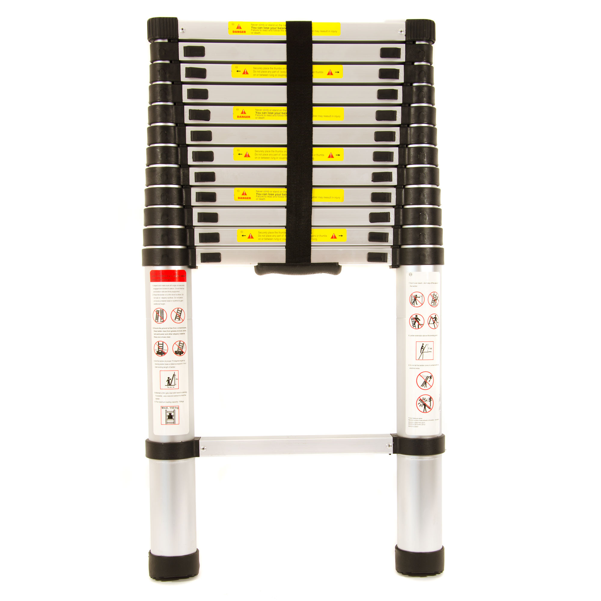 Telescopic 3.8M Aluminium DIY Foldable Extendable Builders Multi ...