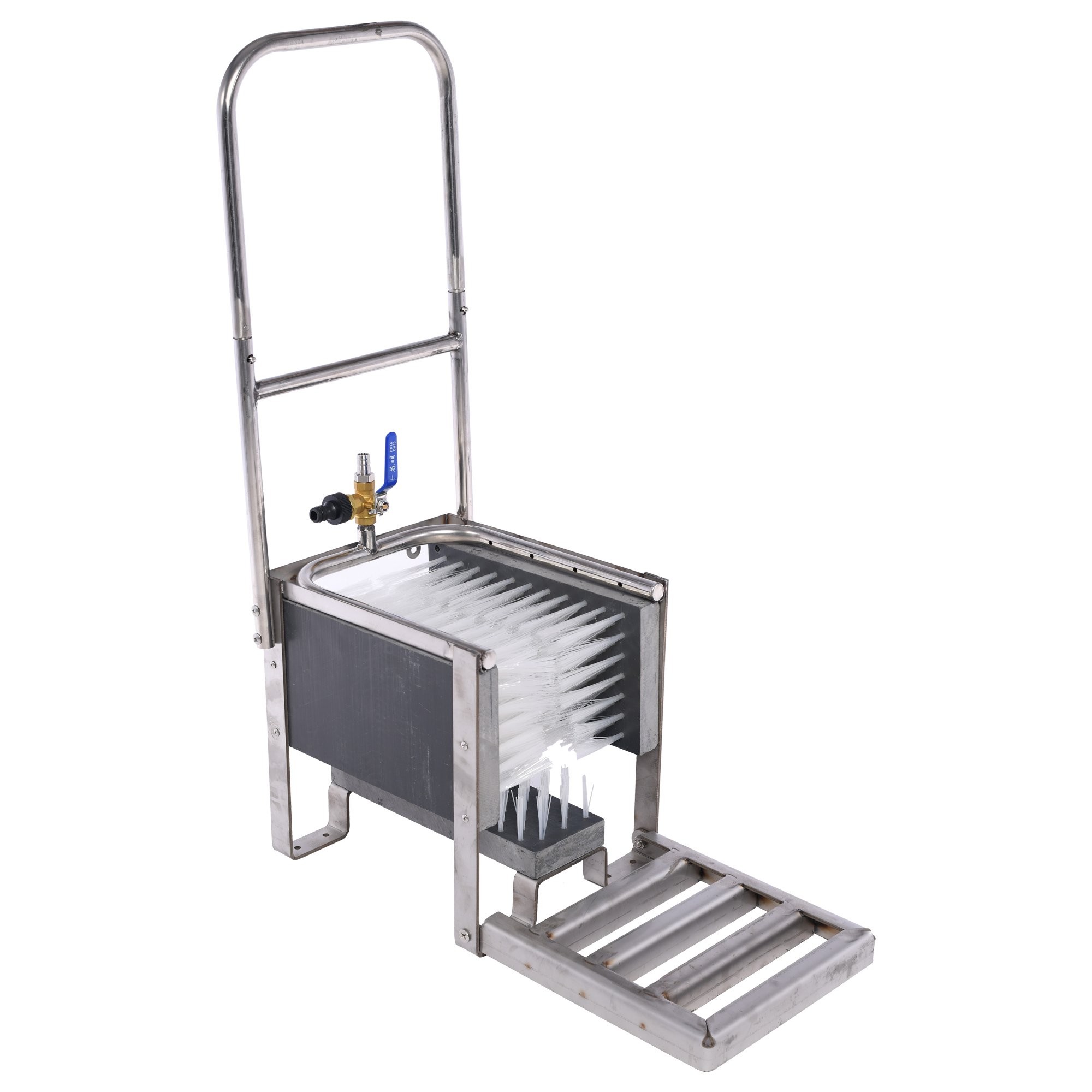 Boot Wash Station – Stainless Steel, 3 Brushes, Hose & Grate Cleaner ...