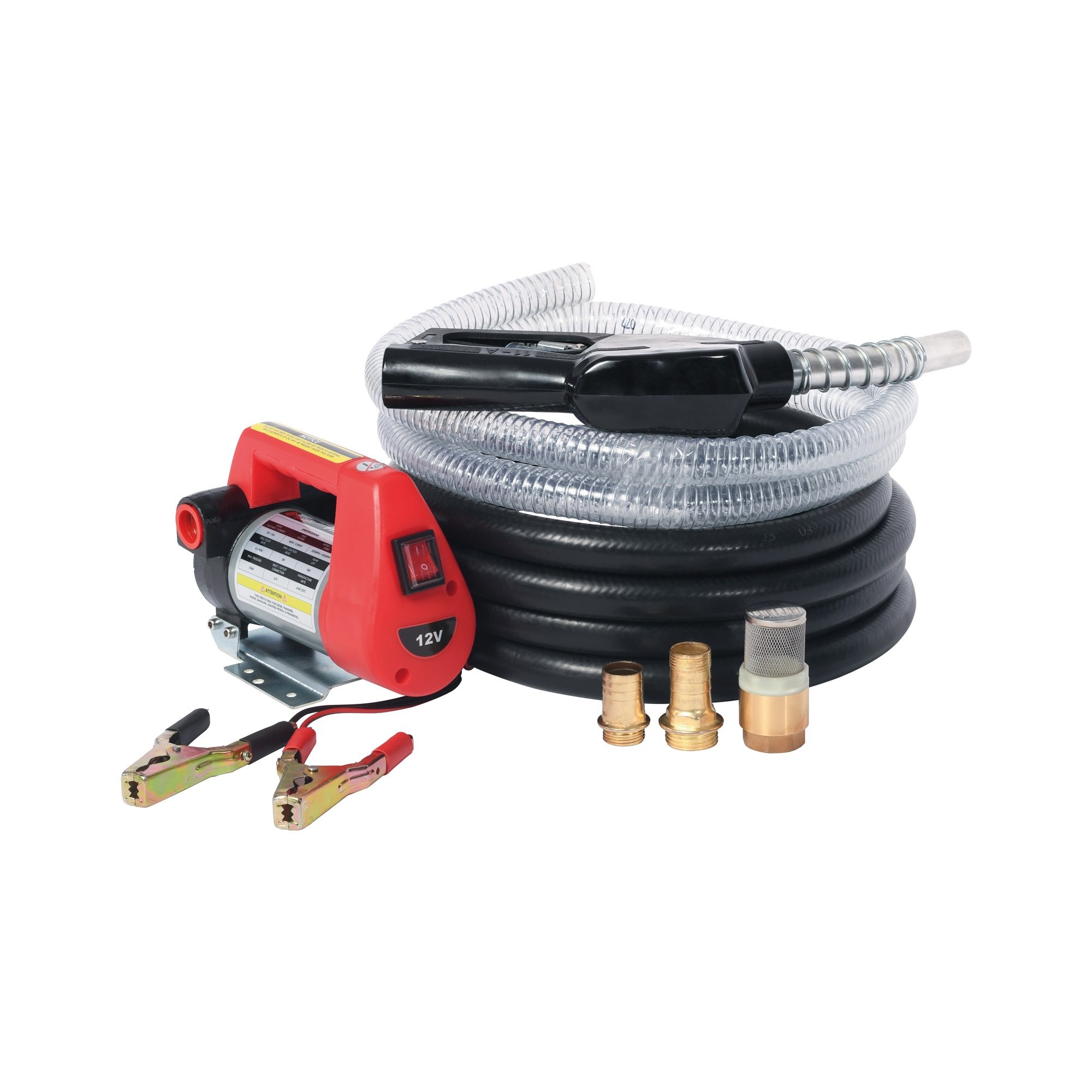 12V Portable Diesel Transfer Fuel Pump Kit 12V - With Automatic Nozzle ...