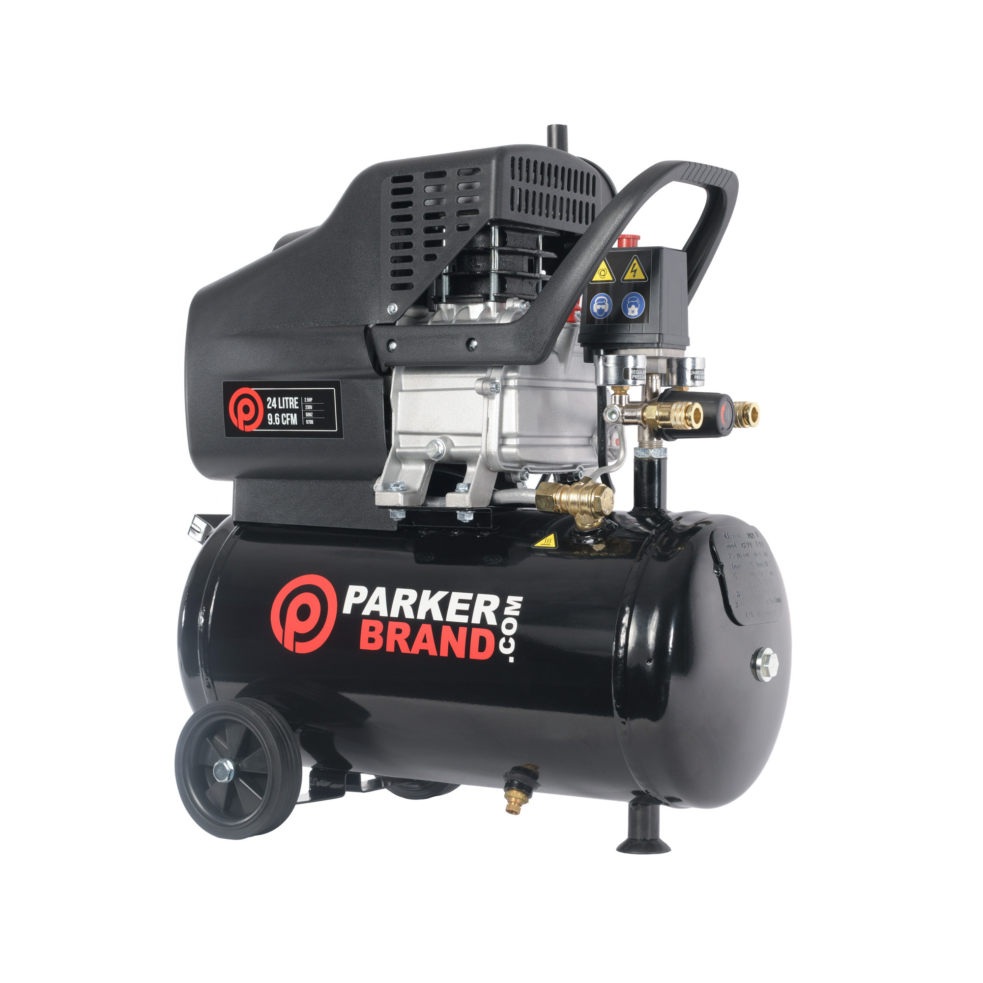 24 Litre Air Compressor - 9.6 CFM, 2.5 HP, 24L | ParkerBrand