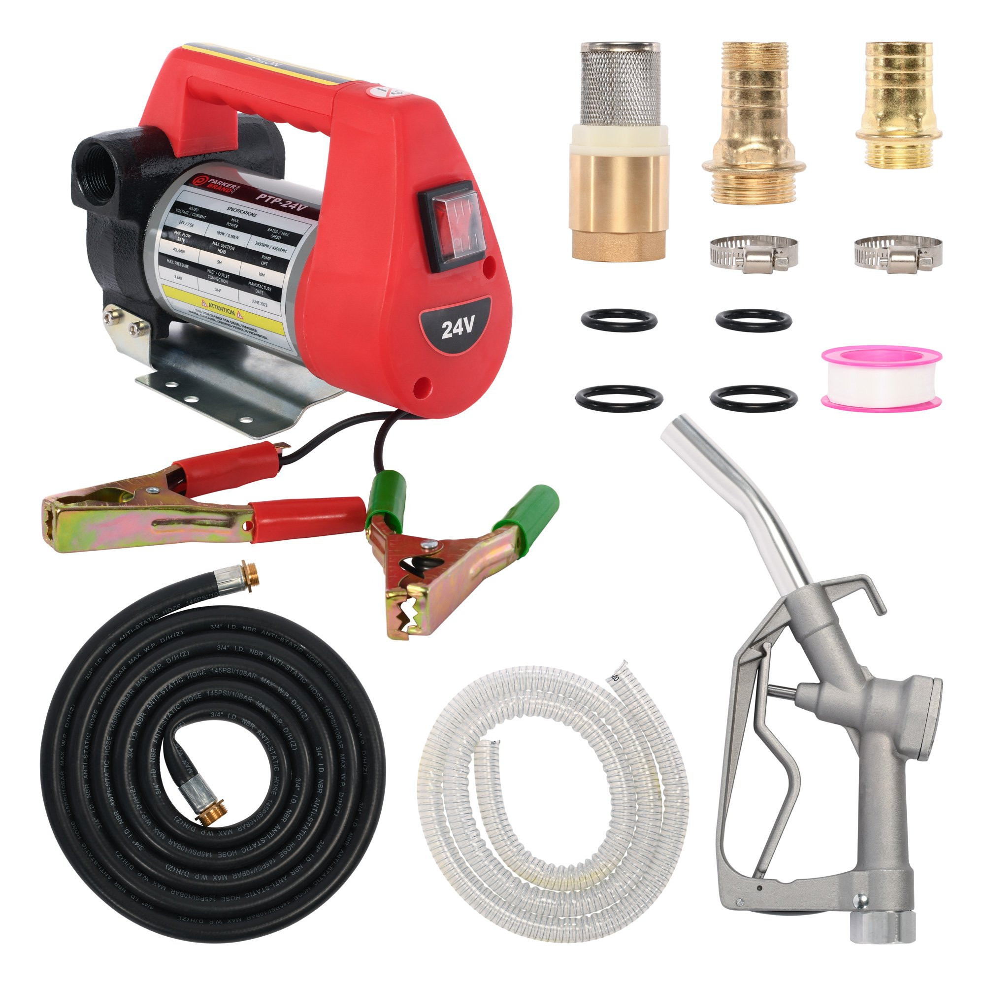 24V Portable Diesel Biodiesel Transfer Fuel Pump Kit - 24 Volt ...