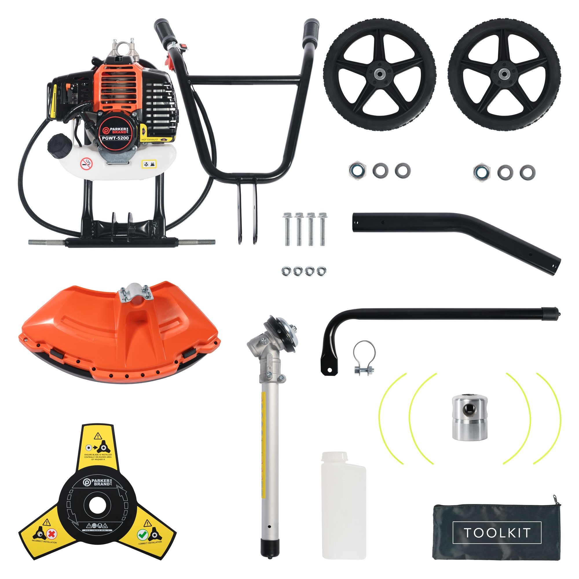 52cc Petrol Garden Brush Cutter Wheeled Trimmer