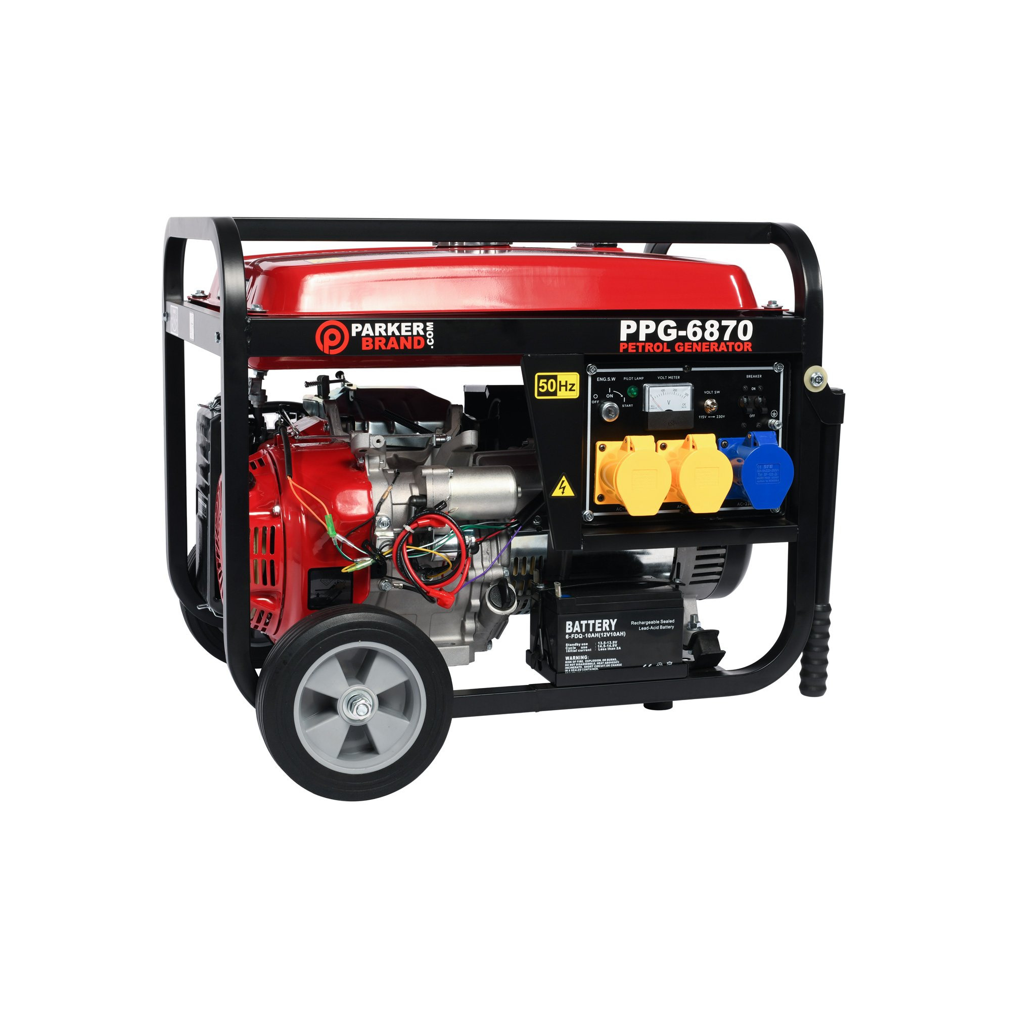 6.87 kVA Portable Petrol Generator with Electric Start + Oil | ParkerBrand
