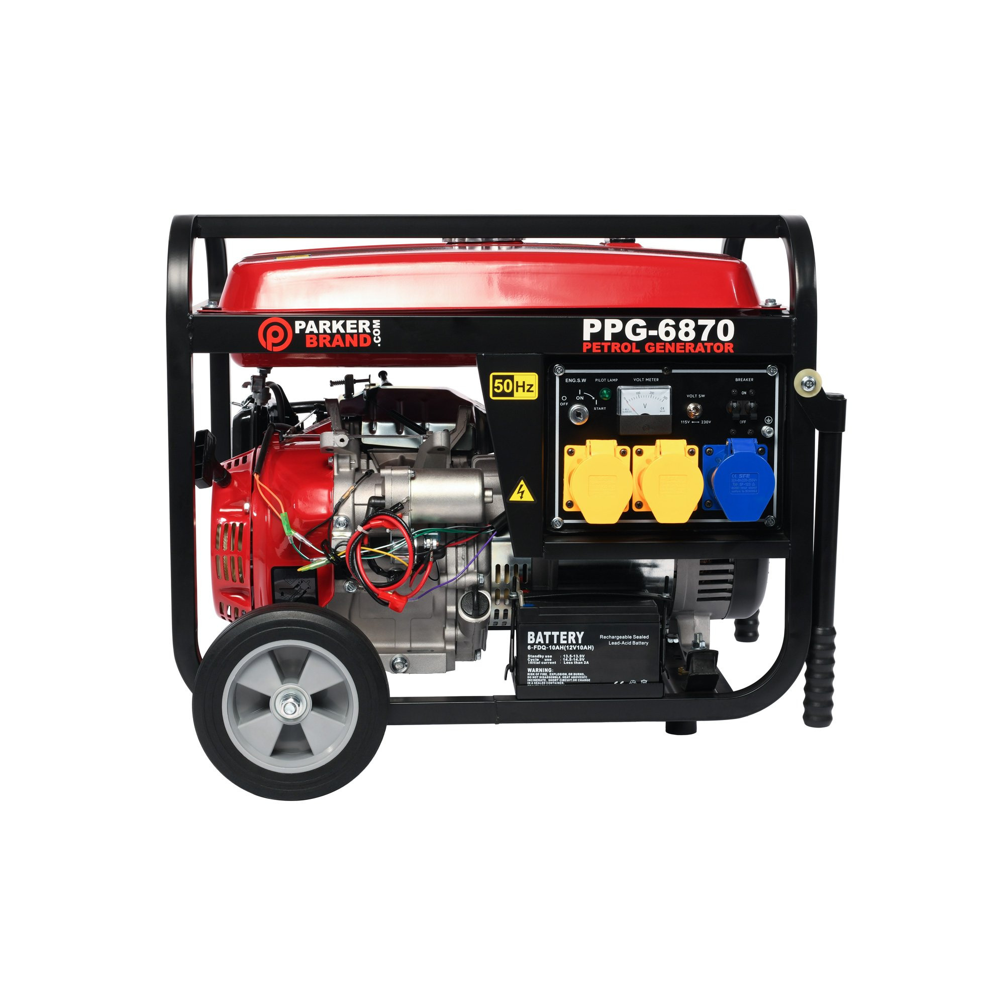 6.87 kVA Portable Petrol Generator with Electric Start + Oil | ParkerBrand