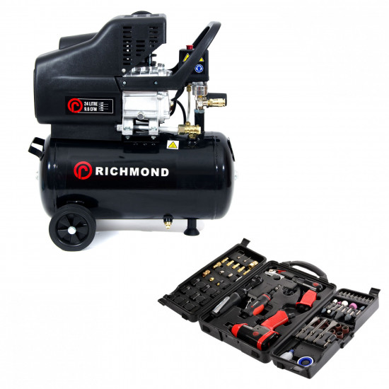 24 Litre Air Compressor - 9.6 CFM & Tool Kit Package | ParkerBrand