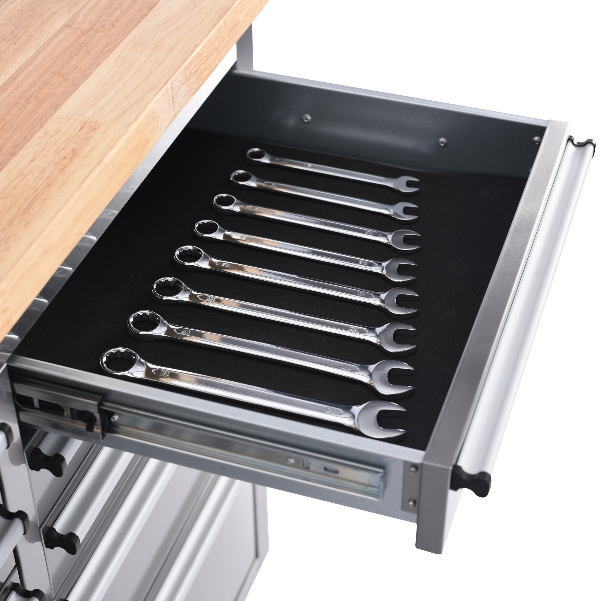 55" Stainless Steel 10 Drawer Work Bench Tool Box Chest Cabinet ...