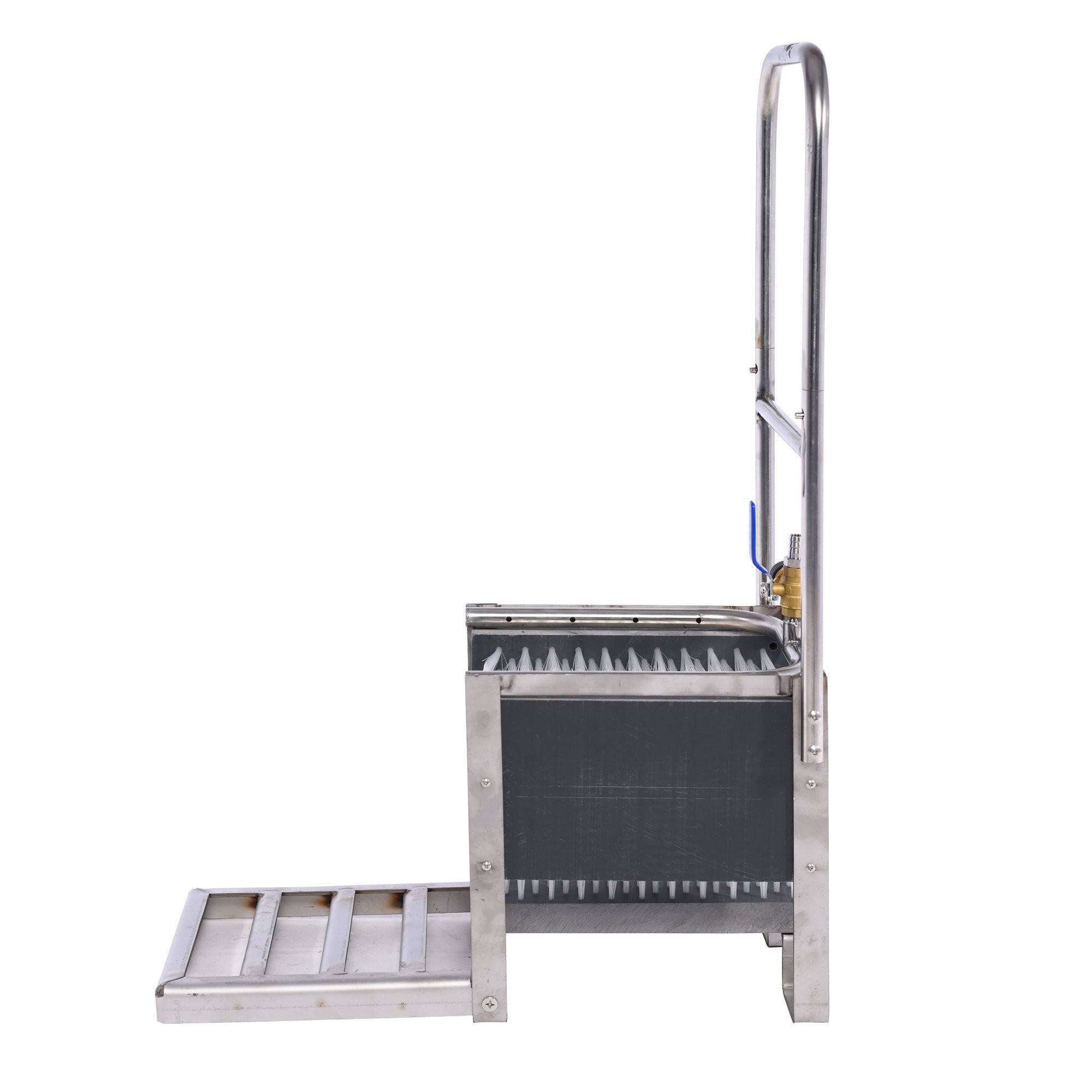 Boot Wash Station – Stainless Steel, 3 Brushes, Hose & Grate Cleaner ...