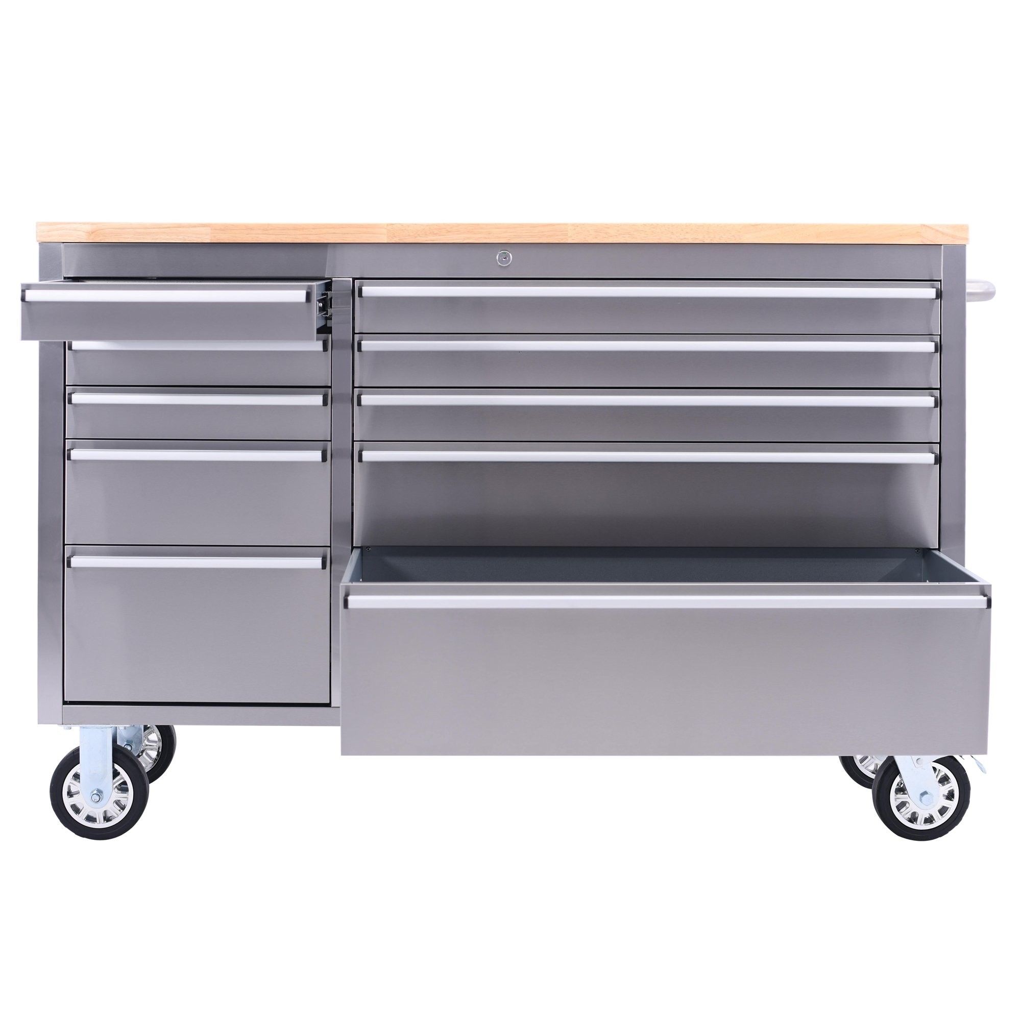 55" Stainless Steel 10 Drawer Work Bench Tool Box Chest Cabinet ...