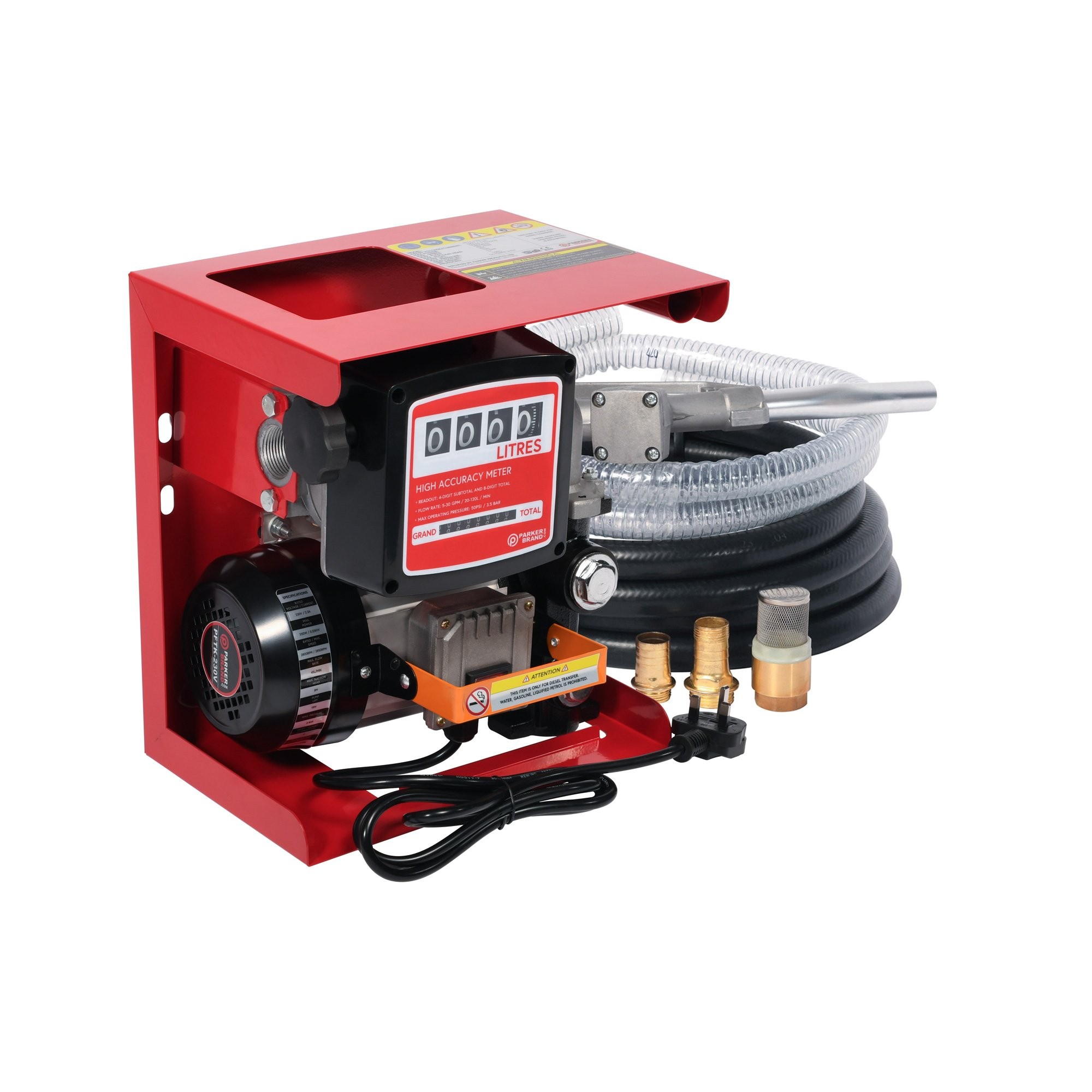 230V Wall Mounted Diesel Transfer Fuel Pump Kit - With Fuel Meter ...