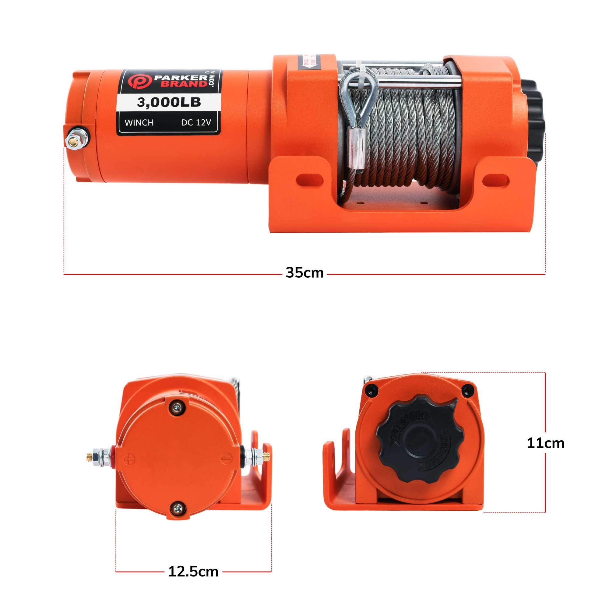 12V Electric Winch - 3,000LB | ParkerBrand