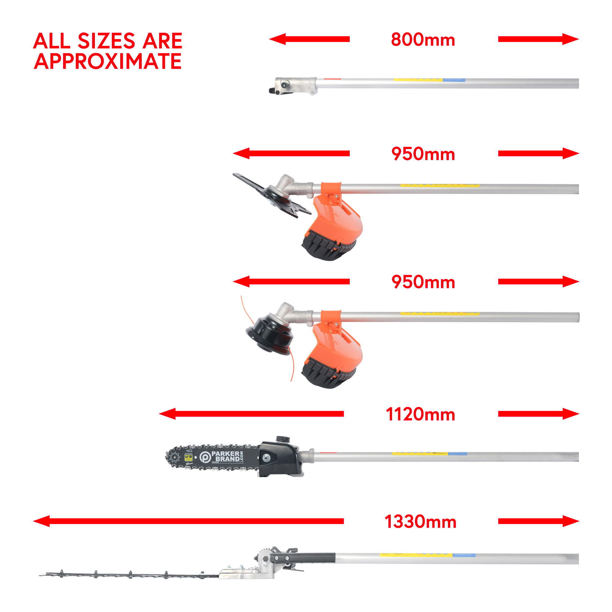 52cc Multi Function 5 in 1 Garden Tool - Brush Cutter, Grass Trimmer ...